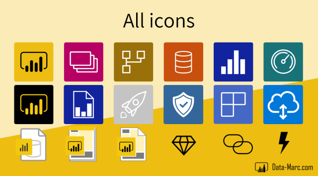 Power BI icon library for Diagrams.net (draw.io) – Data – Marc