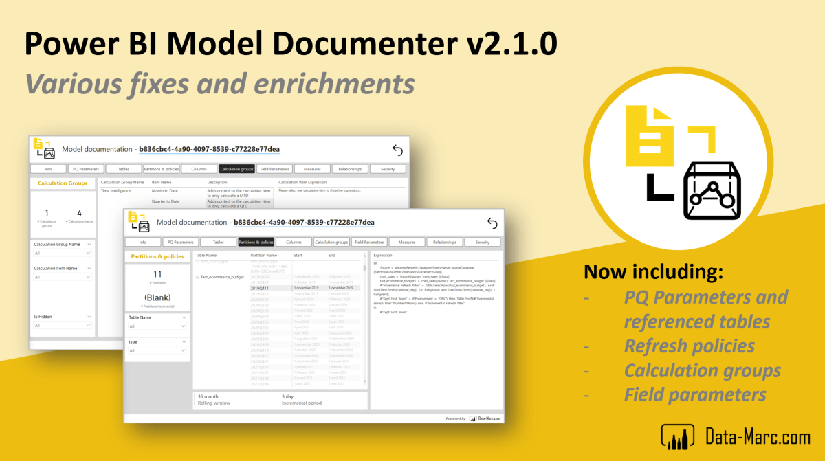 Power BI Model Documenter v2.1.0 – Data – Marc
