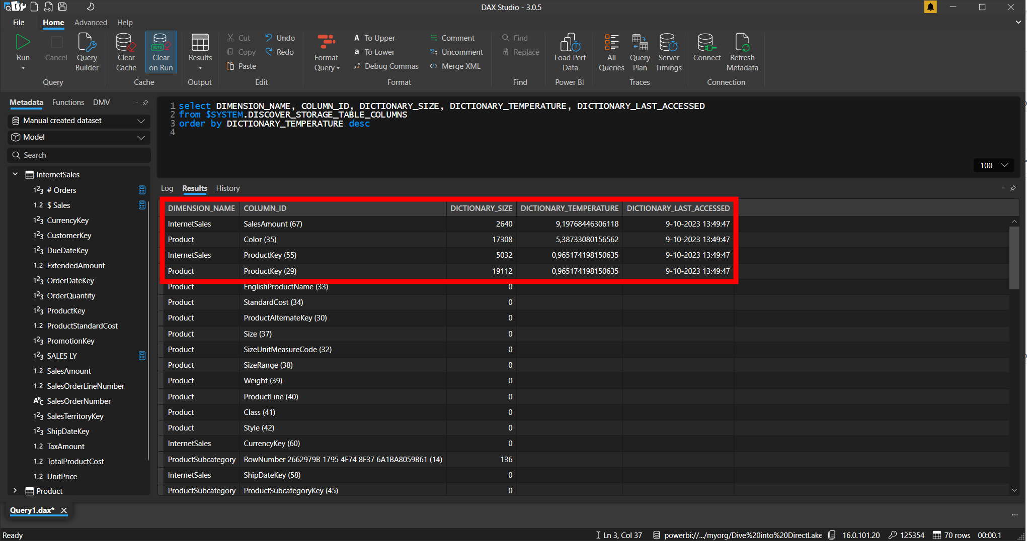 Exploring Direct Lake Framing and warm-up data using Semantic Link in Fabric Notebooks – Data – Marc