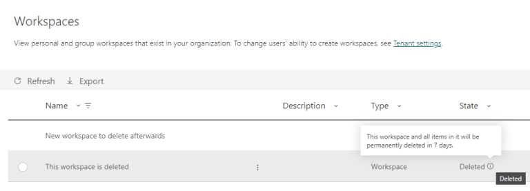 Soft deletion of workspaces and retention – Data – Marc